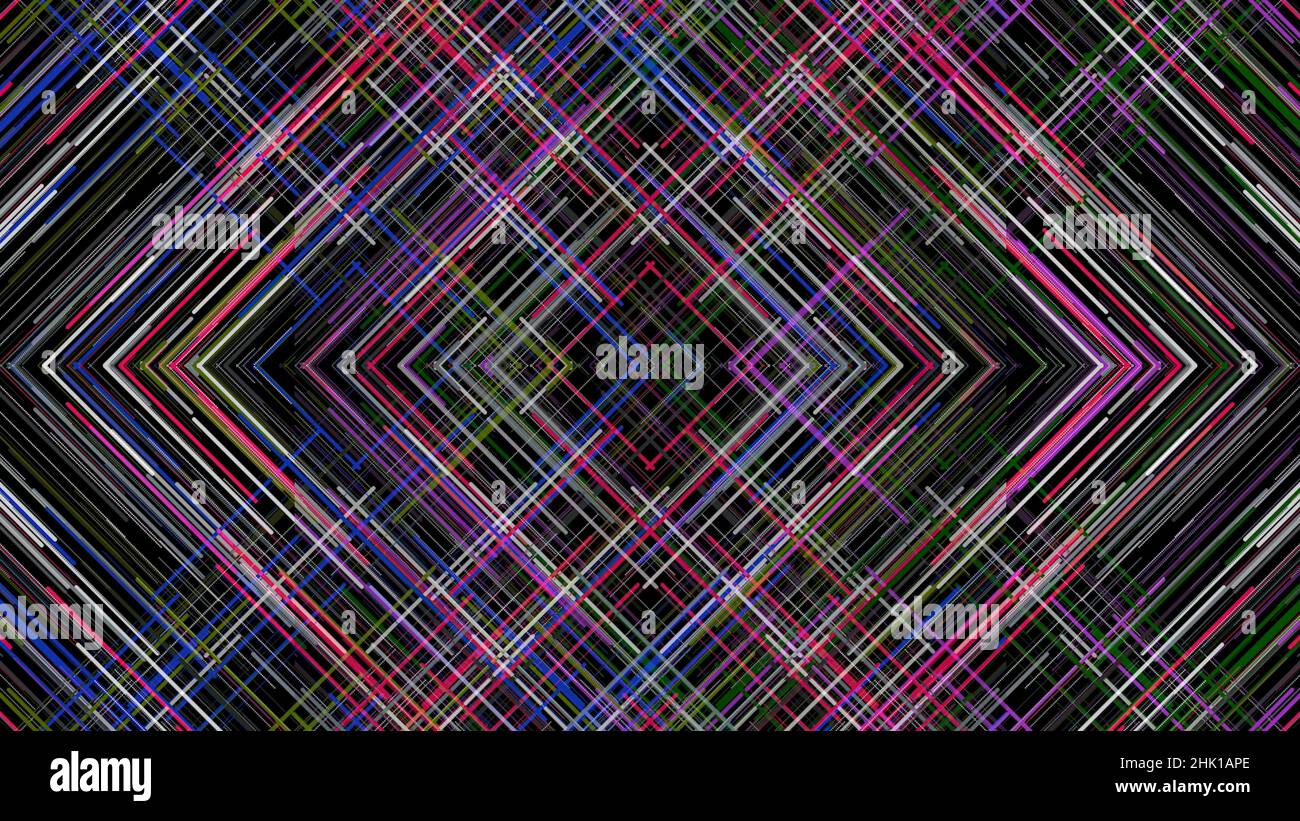 Triangular pattern of lines with interference. Animation. Hypnotic mirror pattern of ...