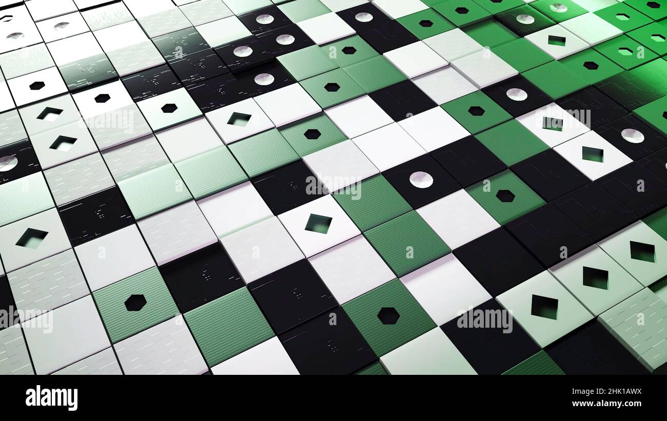3d surface of squares. Animation. Surface of squares resembling domino ...