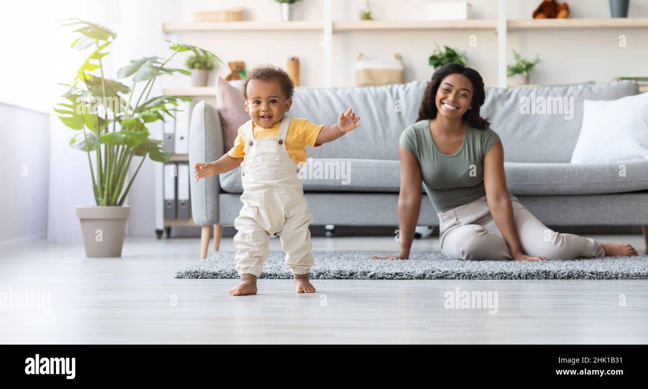 First steps black baby hi-res stock photography and images - Alamy