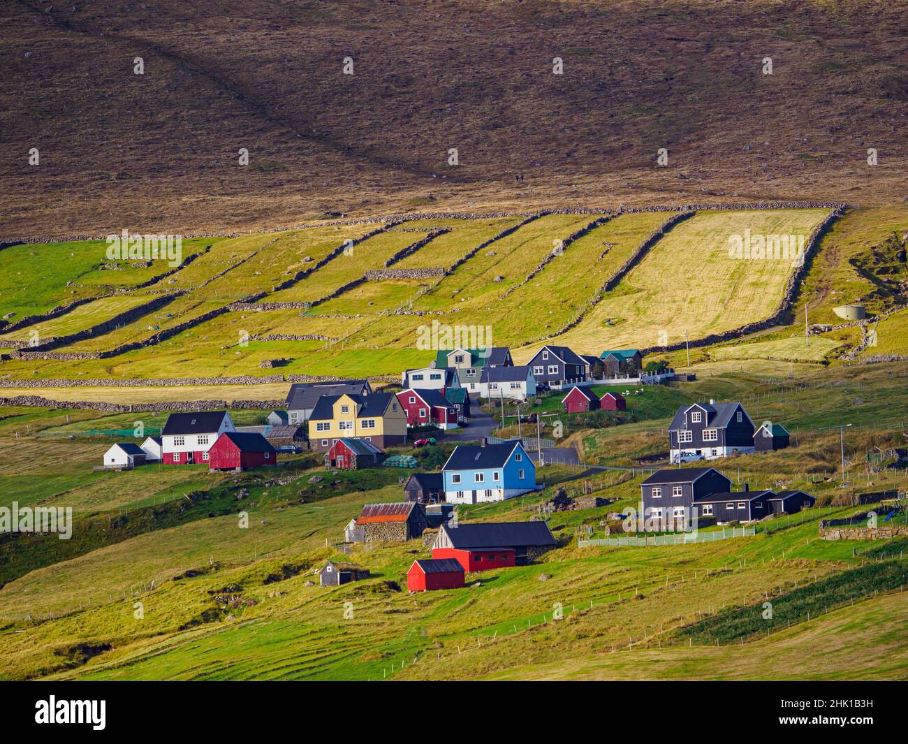 Faroe Islands, Denmark - Oct, 2020: Colorful wooden houses in the ...