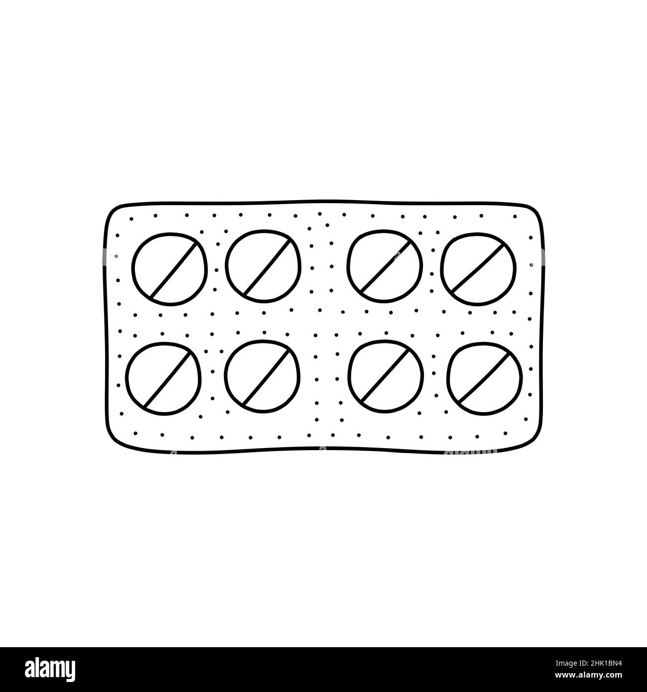 Hand drawn vector illustration of medicine pills in doodle style. Cute ...