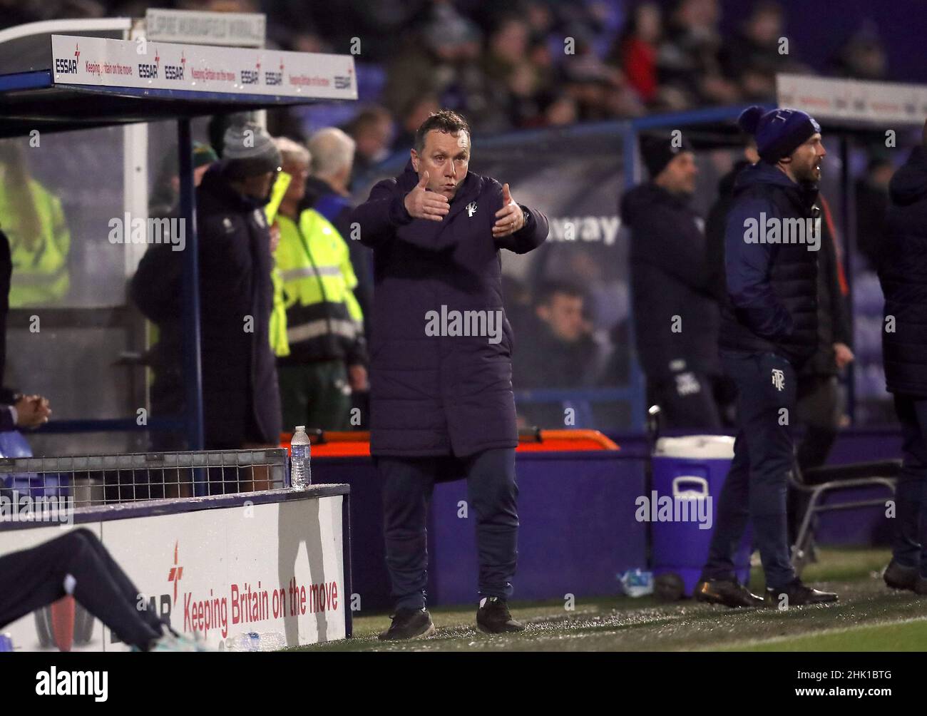 Tranmere Rovers manager Micky Mellon on the touchline during the Sky ...