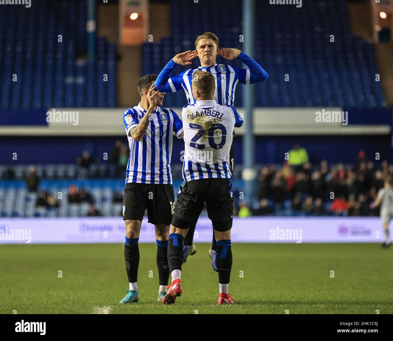 George Byers #14 of Sheffield Wednesday celebrates his goal to make it ...