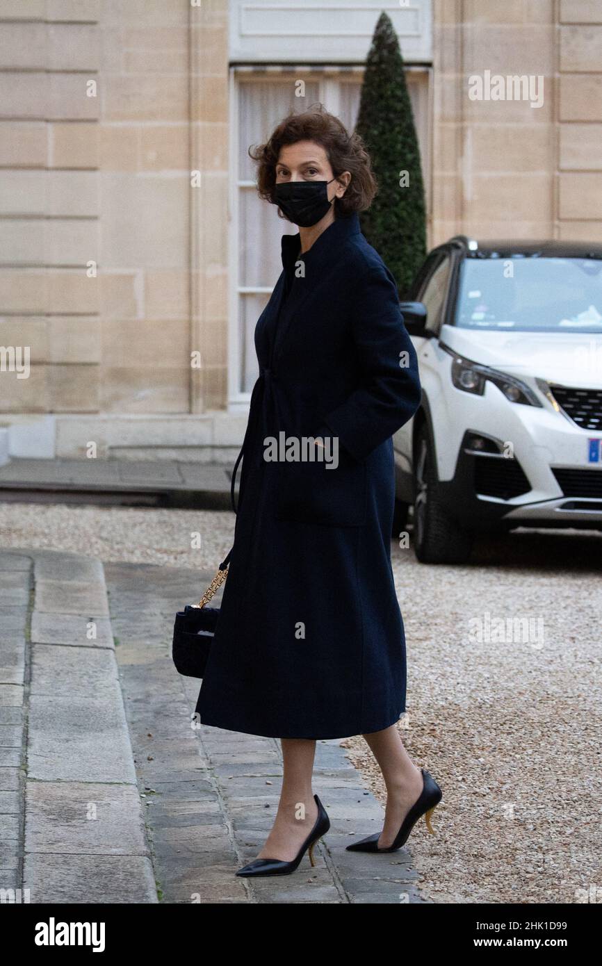 Paris, France, February 1, 2022. UNESCO president Audrey Azoulay ...