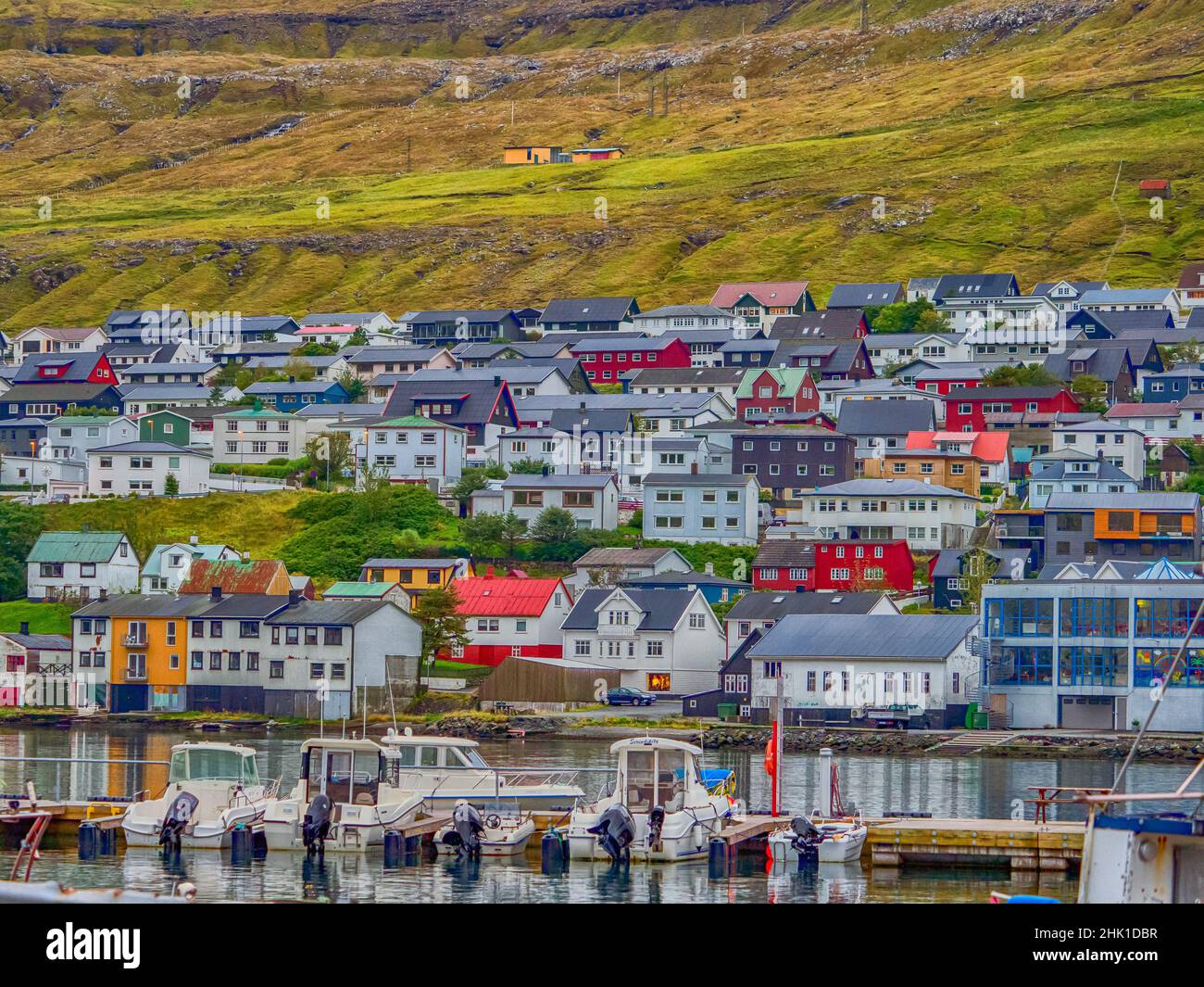 Klaksvik, Faroe Islands, - Sep, 2020: View of the city of Klaksvik ...