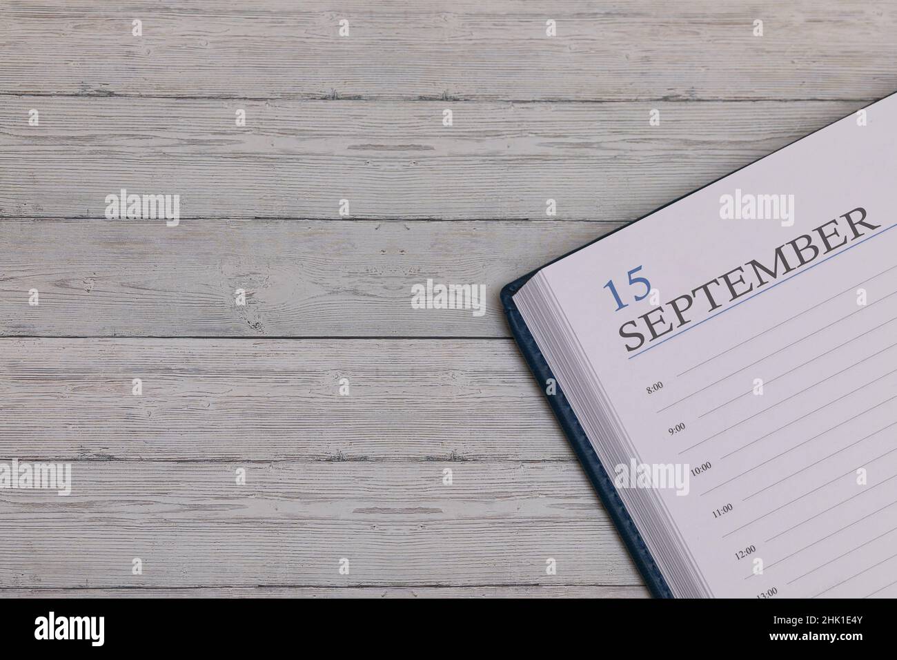 Exact date in the new diary. Important event and note space for ...