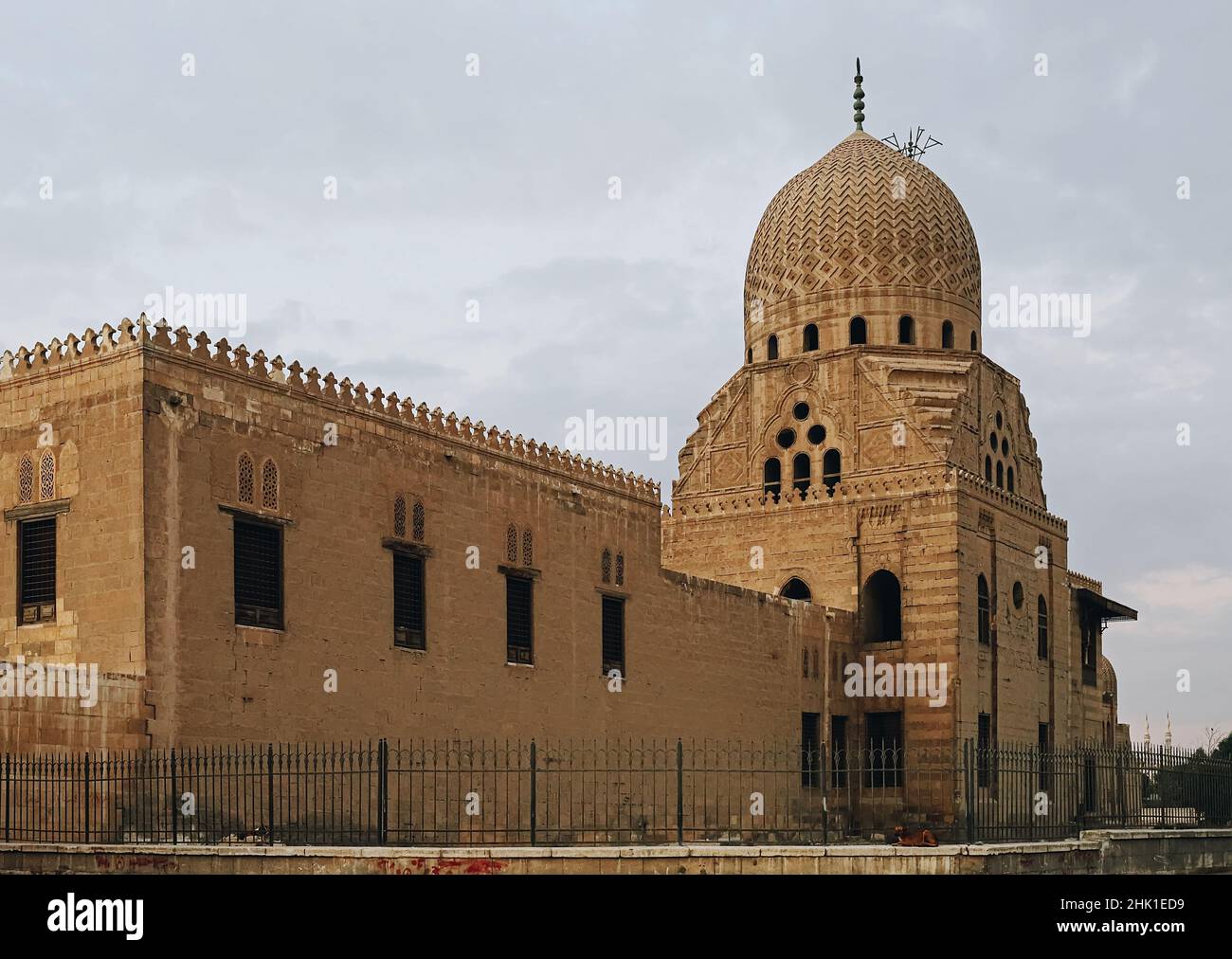 Ancient mosque buildng in city of dead and cemetery at old Cairo, Egypt ...