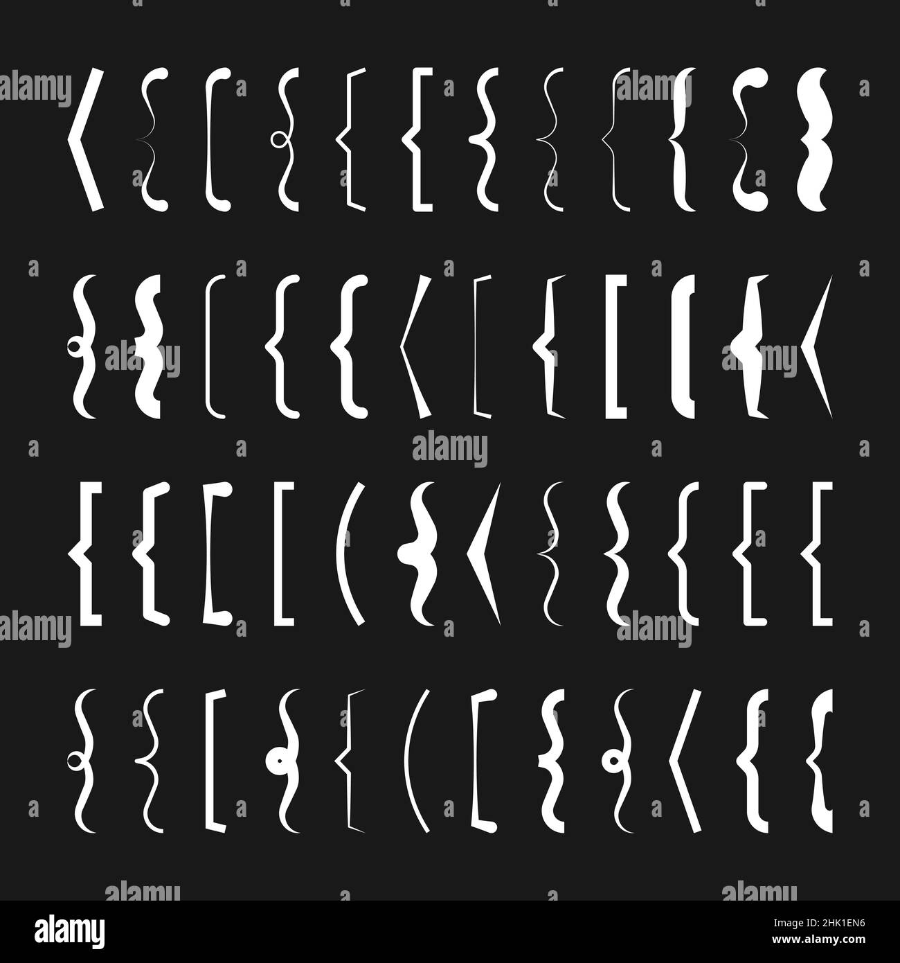 Text brackets collection, white quotation box. Curly, square and corner ...