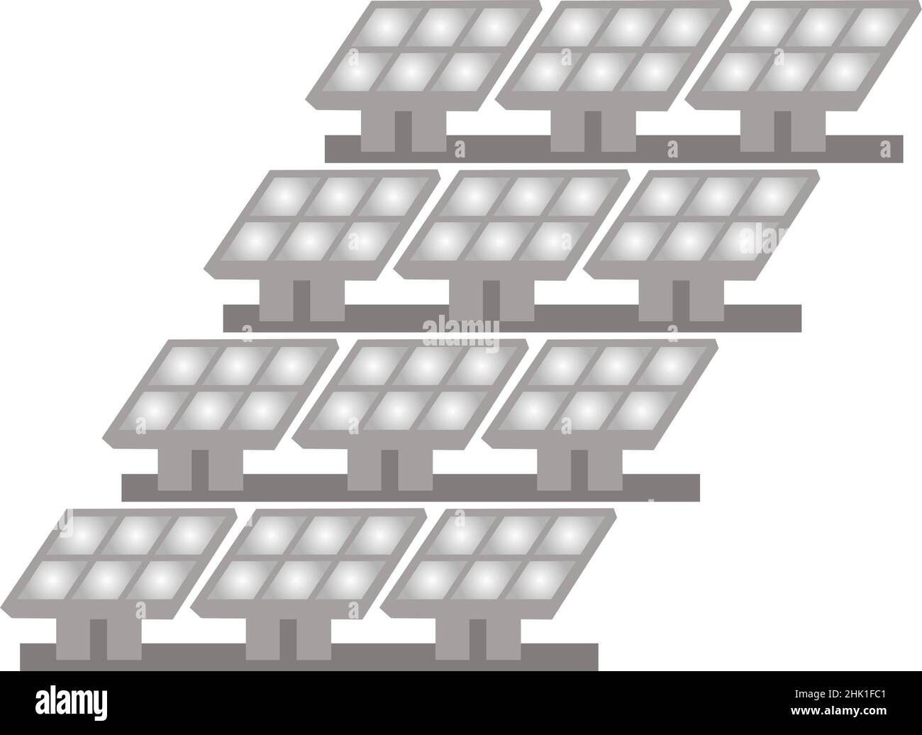 Solar energy panels pattern in gray colors. Vector illustration Stock ...