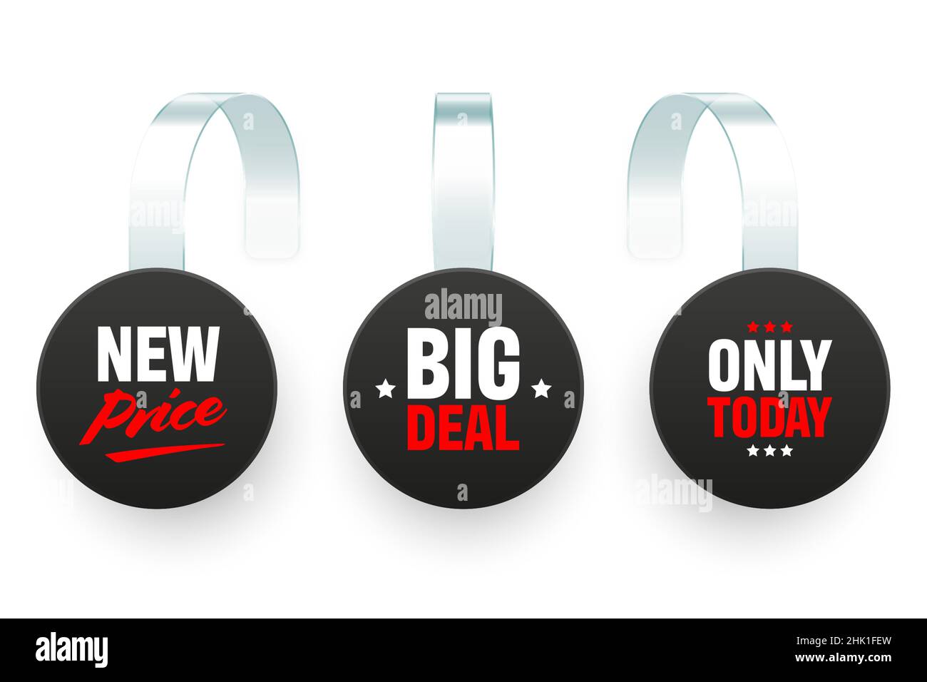 Supermarket promotional wobblers isolated on white background ...