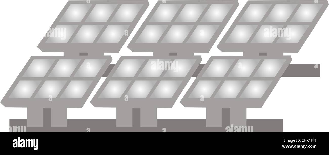 Solar energy panels pattern in gray colors. Vector illustration Stock ...