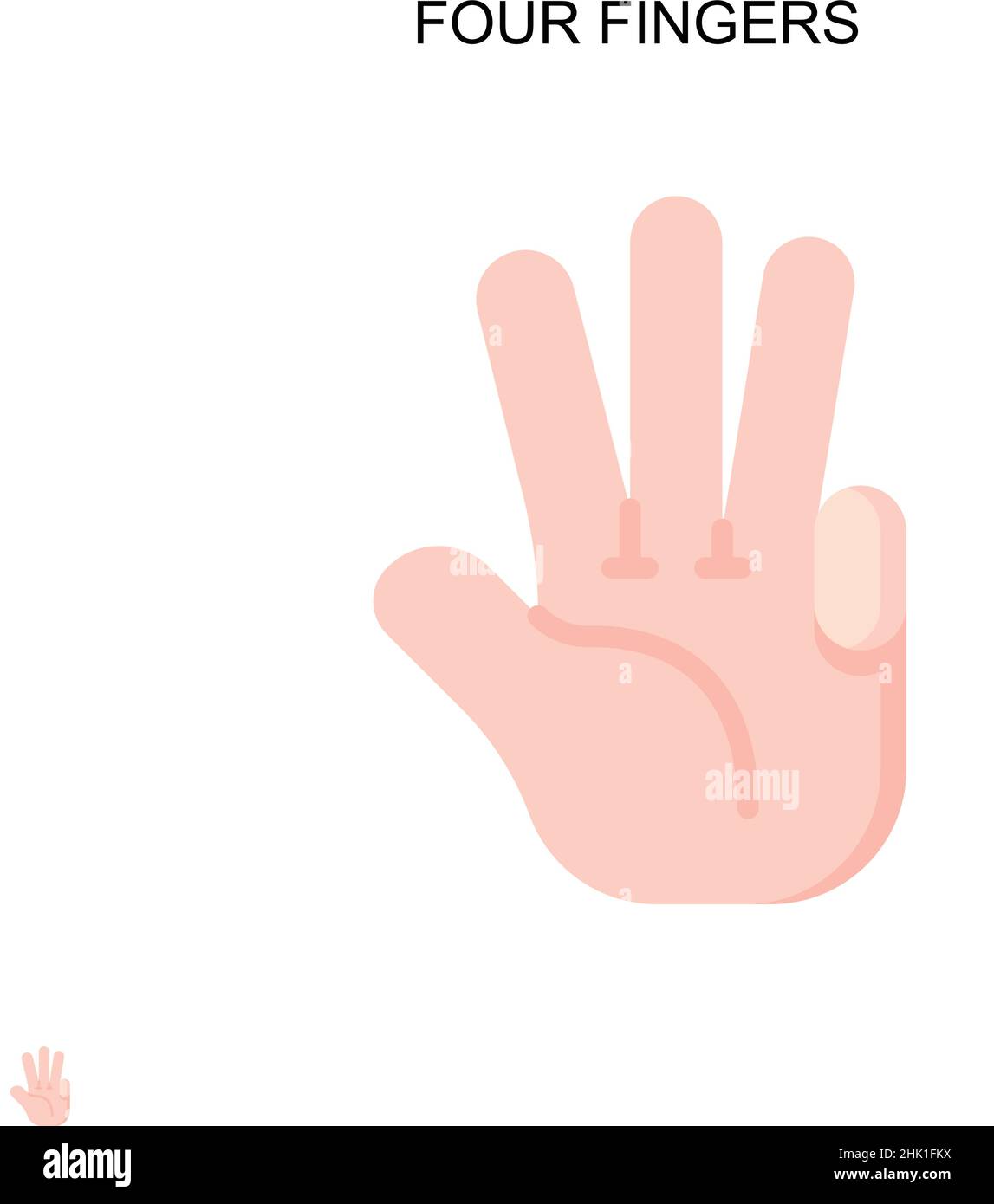 Four fingers Simple vector icon. Illustration symbol design template ...