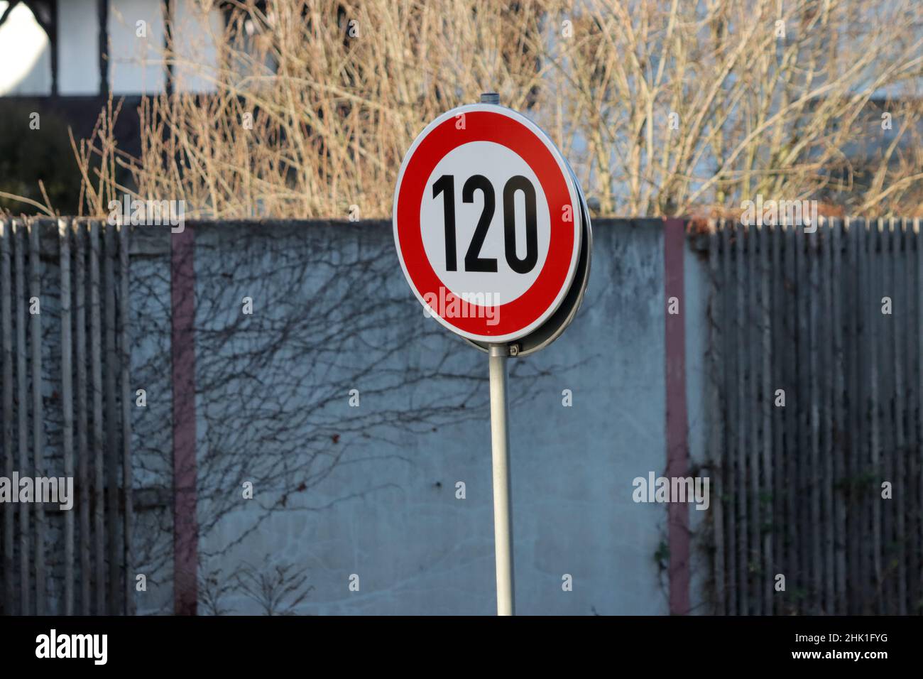 Shot of street sign with number 120 Stock Photo - Alamy