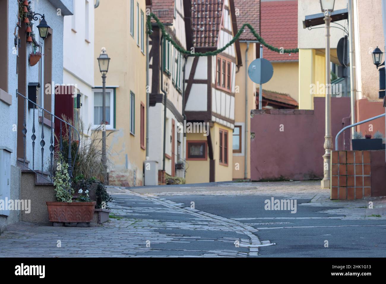 Colorful houses in Elsenfeld, Bavaria, Germany Stock Photo - Alamy
