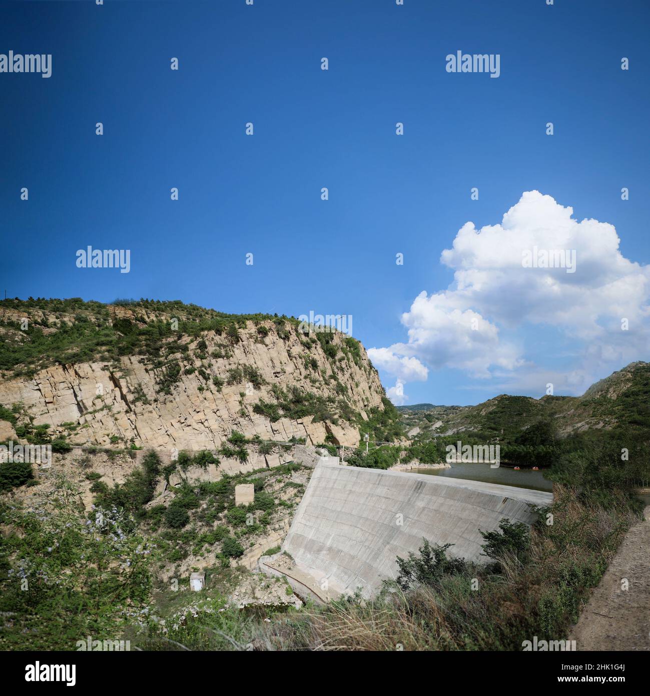 Aerial of a water dam Stock Photo - Alamy