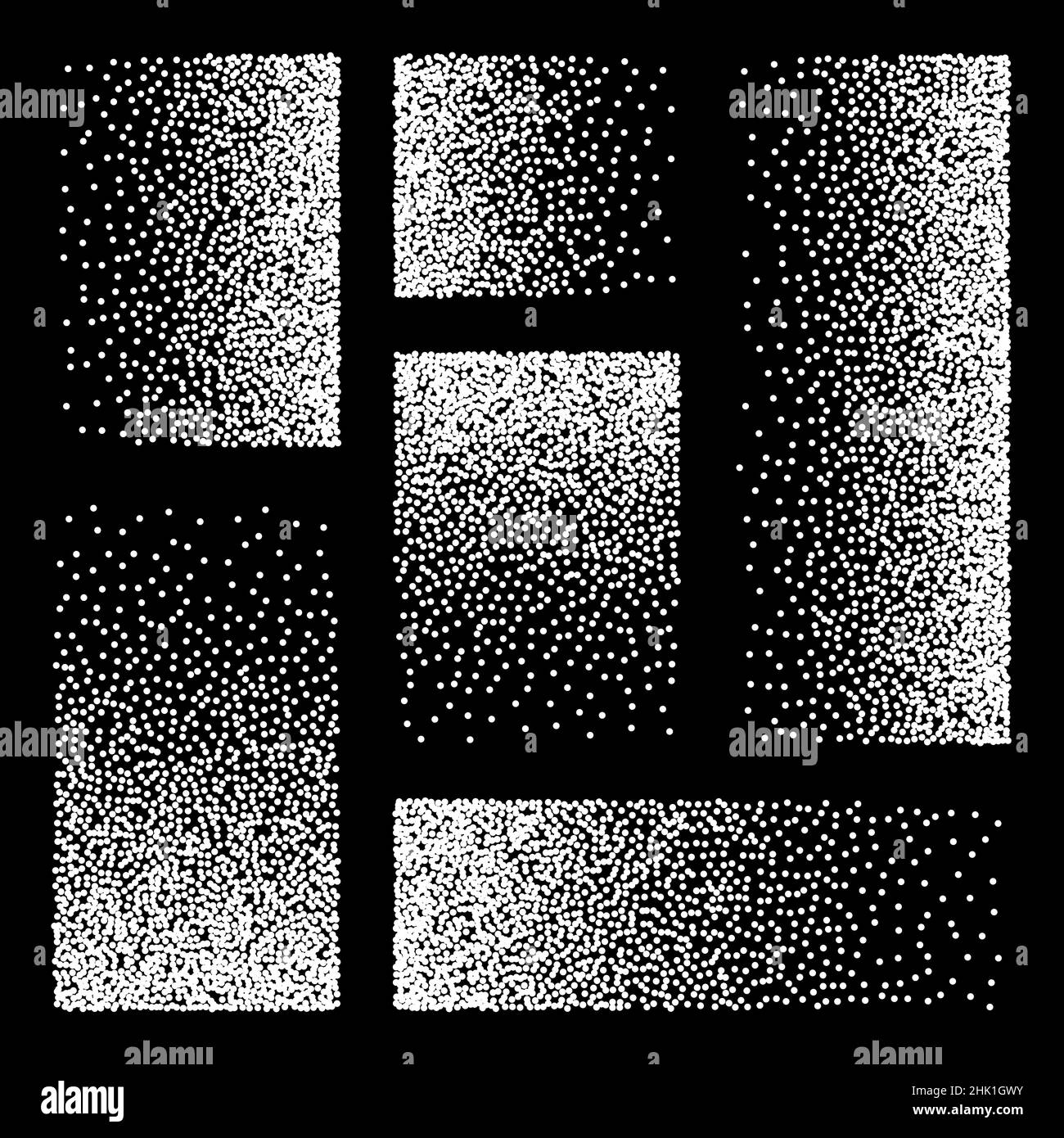 Stipple pattern, dotted rectangular design elements. Stippling, dotwork ...
