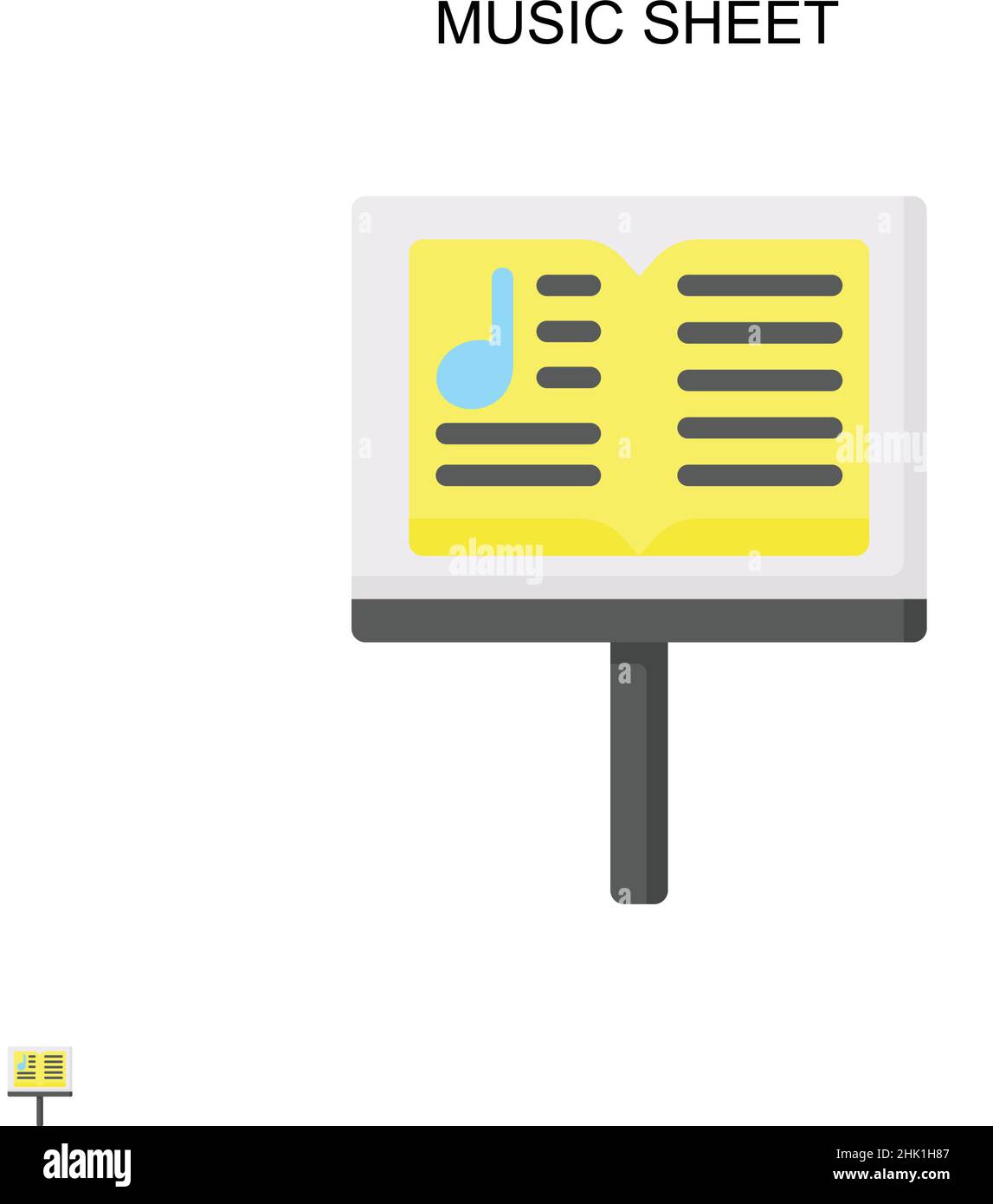 Music sheet Simple vector icon. Illustration symbol design template for ...
