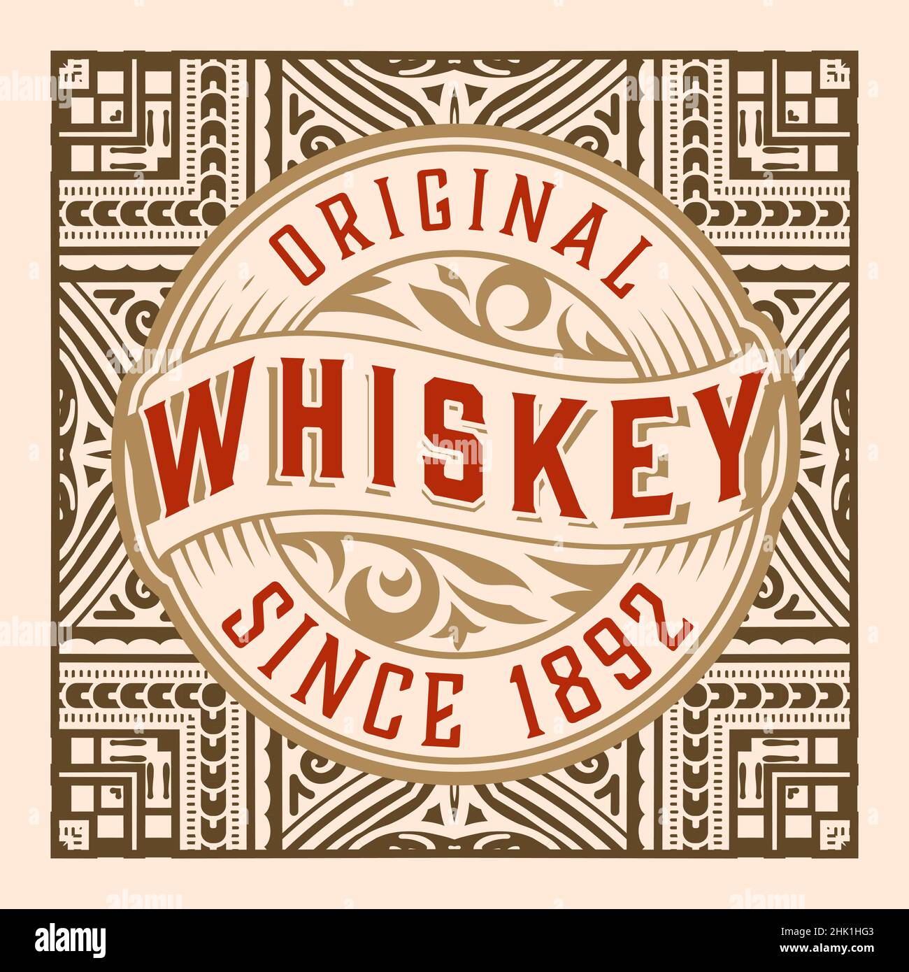 Whiskey label with old frames Stock Vector Image & Art - Alamy