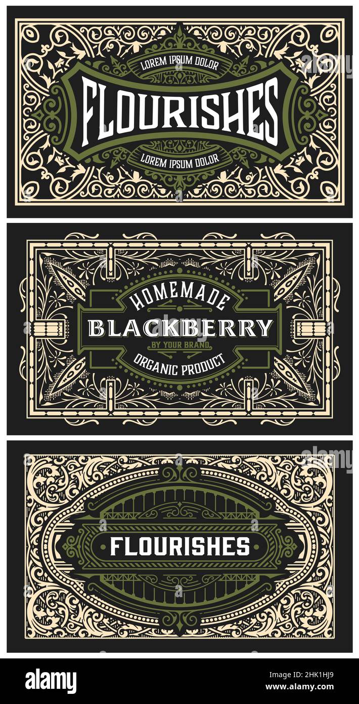 Set of 3 vintage labels for packing Stock Vector Image & Art - Alamy