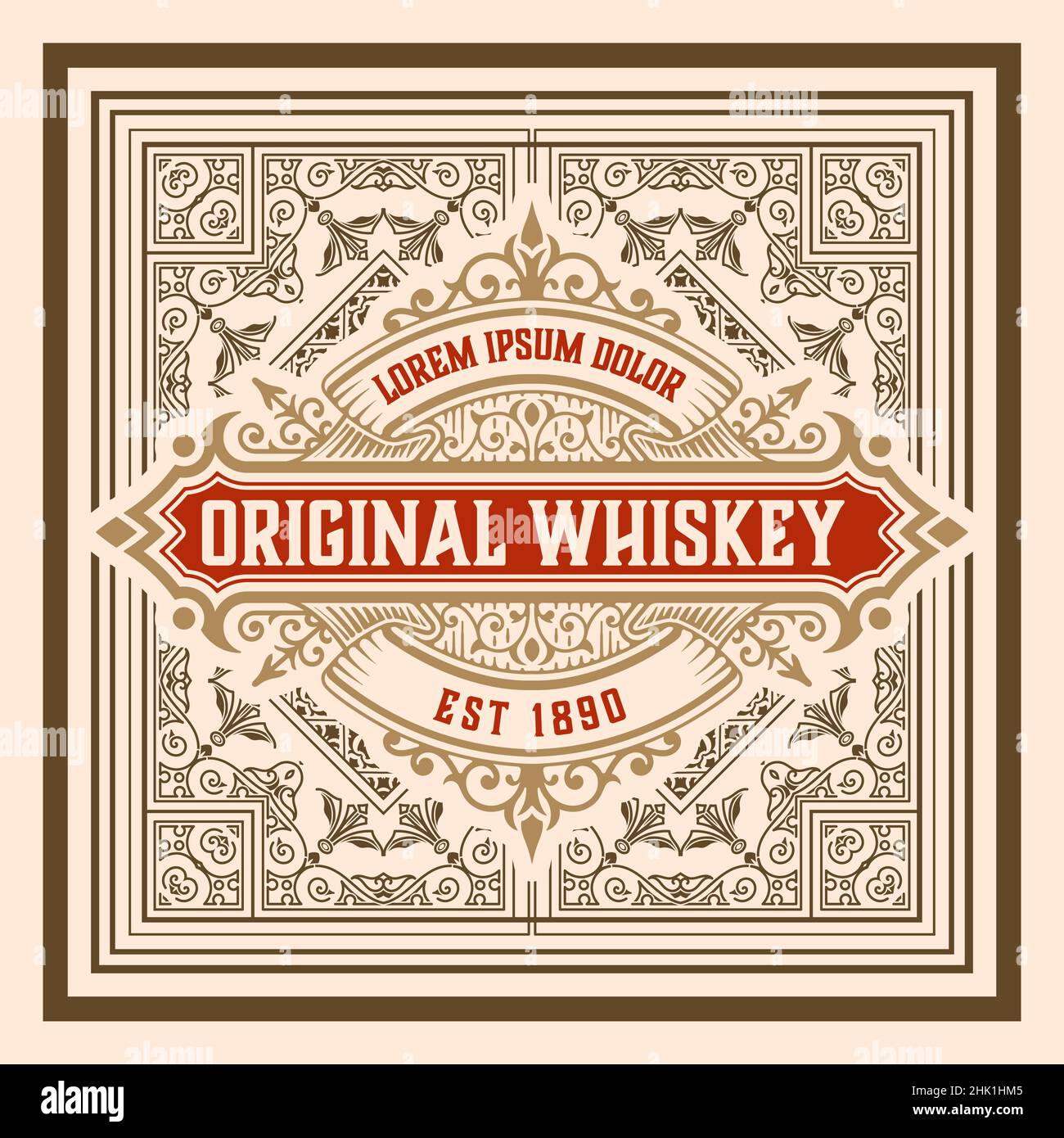 Whiskey label with old frames Stock Vector Image & Art - Alamy