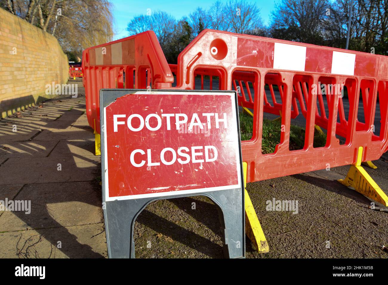 Road work signs in England UK Stock Photo - Alamy