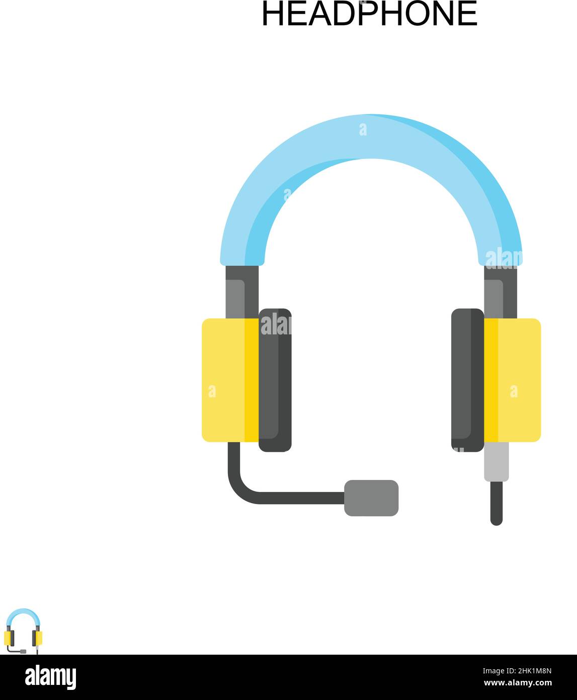 Headphone Simple vector icon. Illustration symbol design template for ...