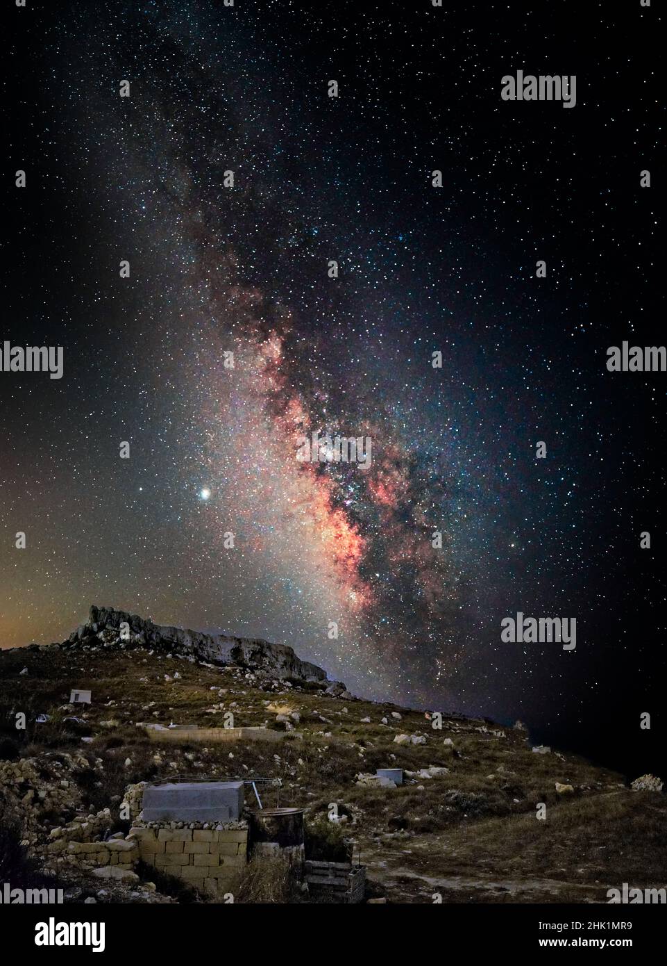 Milky Way over Bahrija in Malta Stock Photo - Alamy