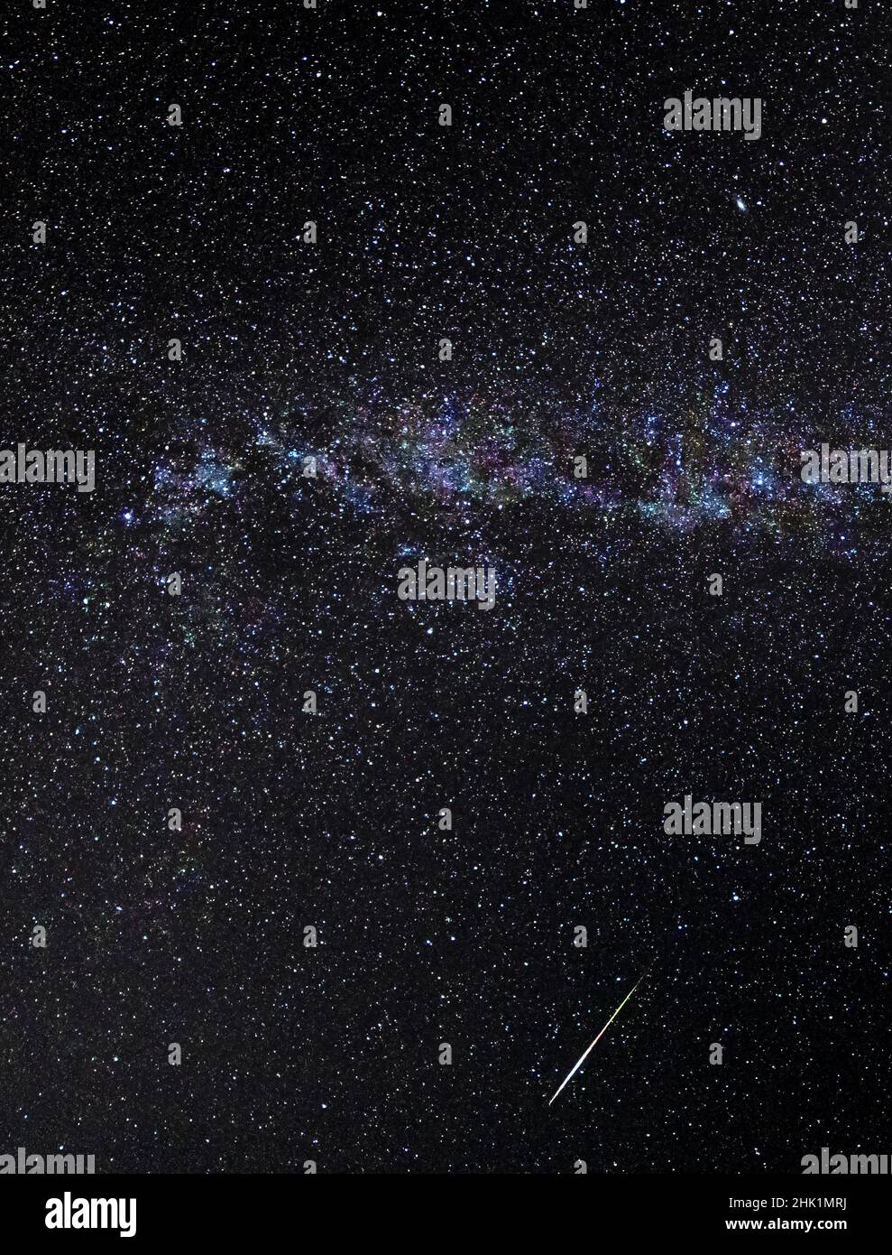 Perseid Meteor Streaks across the Sky Stock Photo - Alamy