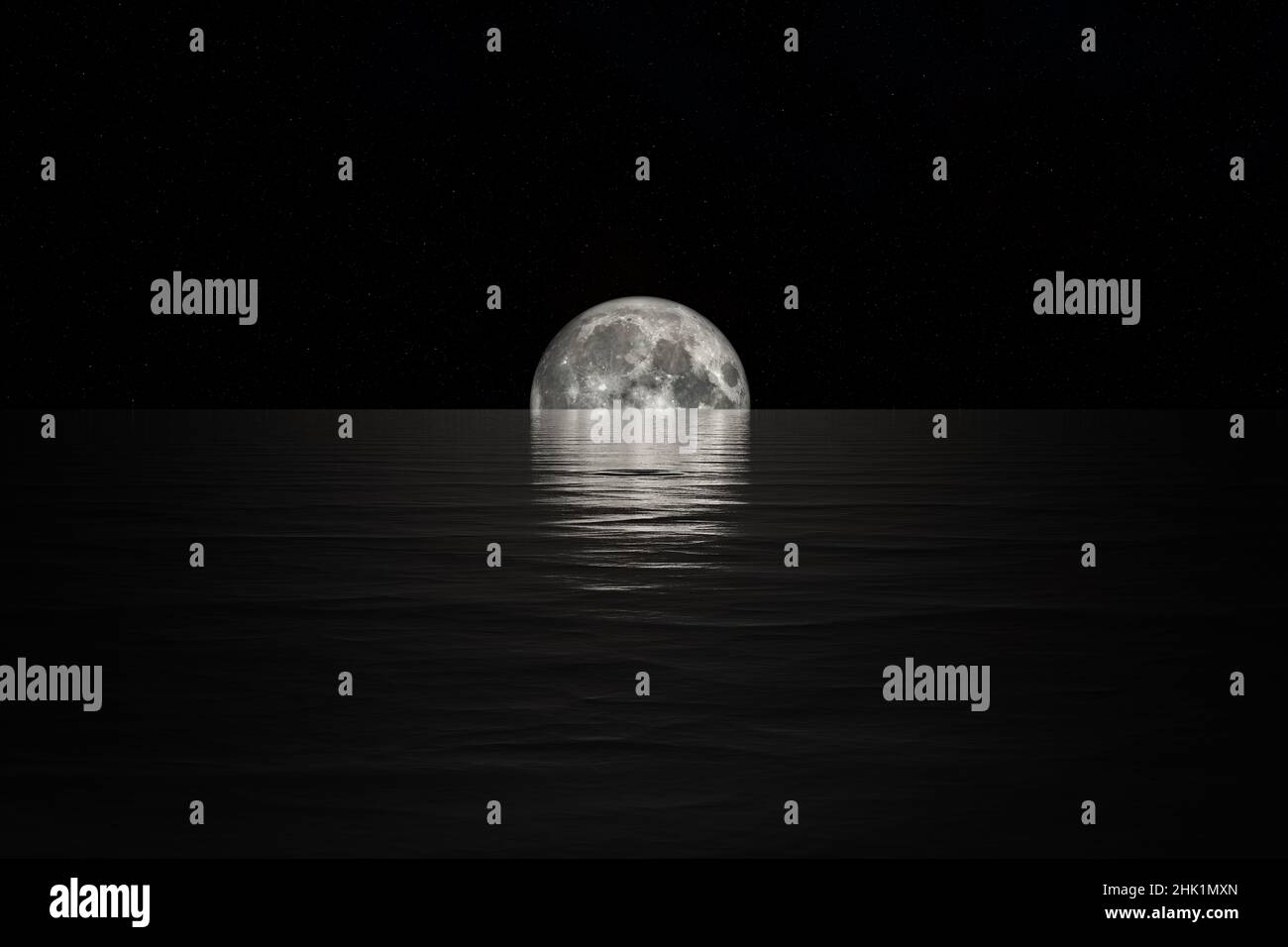 Full Moon setting over the Horizon Stock Photo - Alamy
