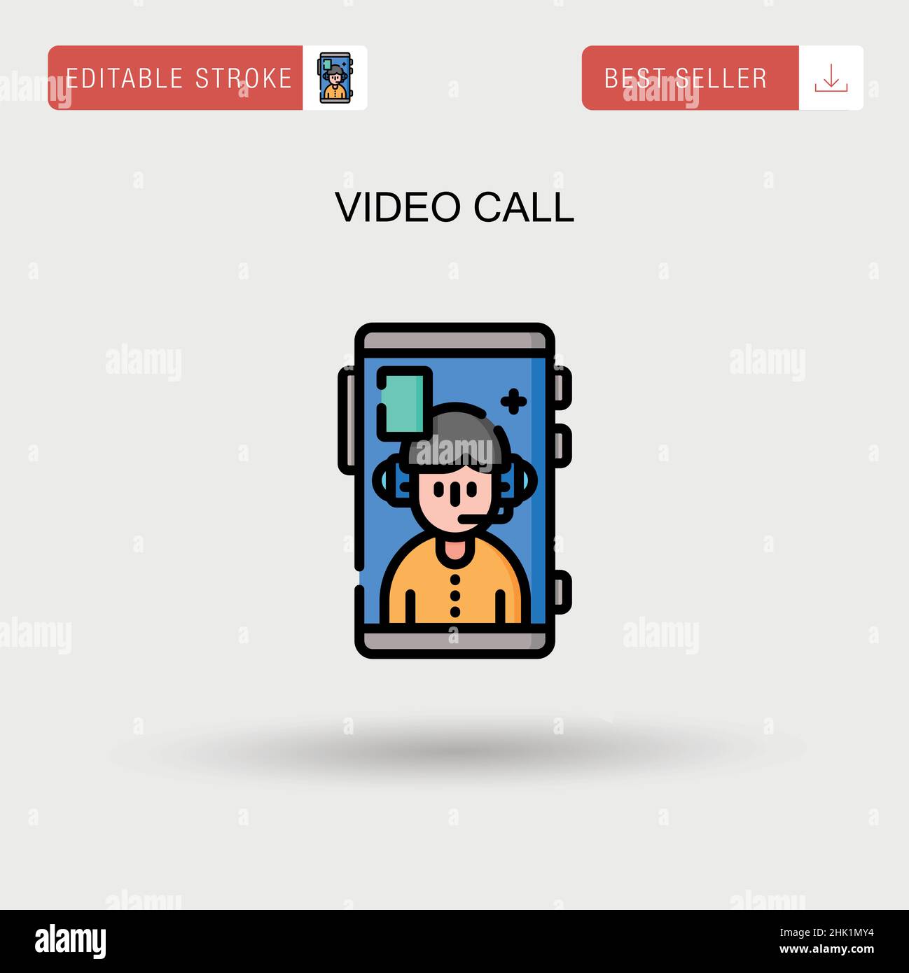 Phone video call screen Stock Vector Images - Alamy
