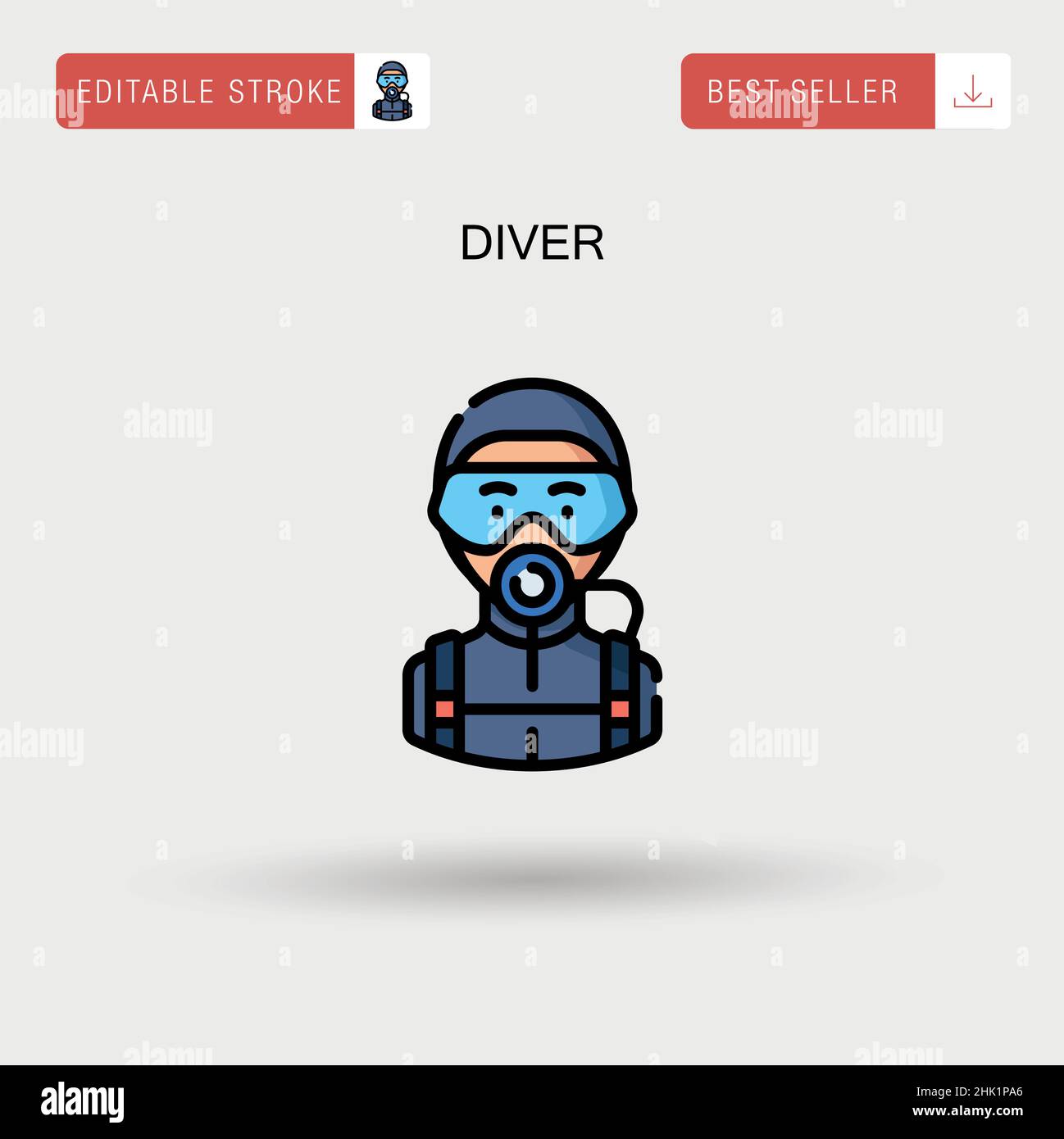 Diver Simple vector icon Stock Vector Image & Art - Alamy