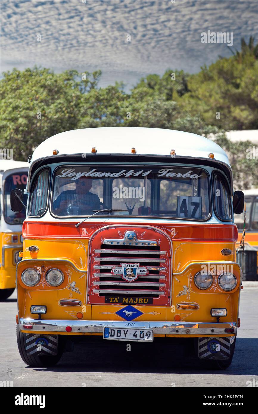 The Old Traditional Bus of Malta Stock Photo - Alamy