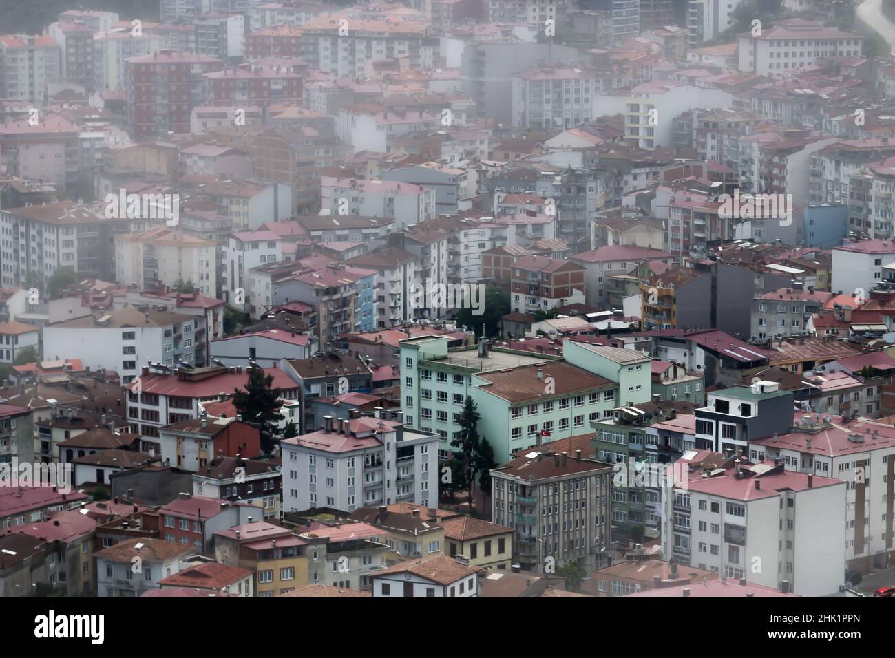 Crowded city pollution view, pollution and crowded city concept Stock ...