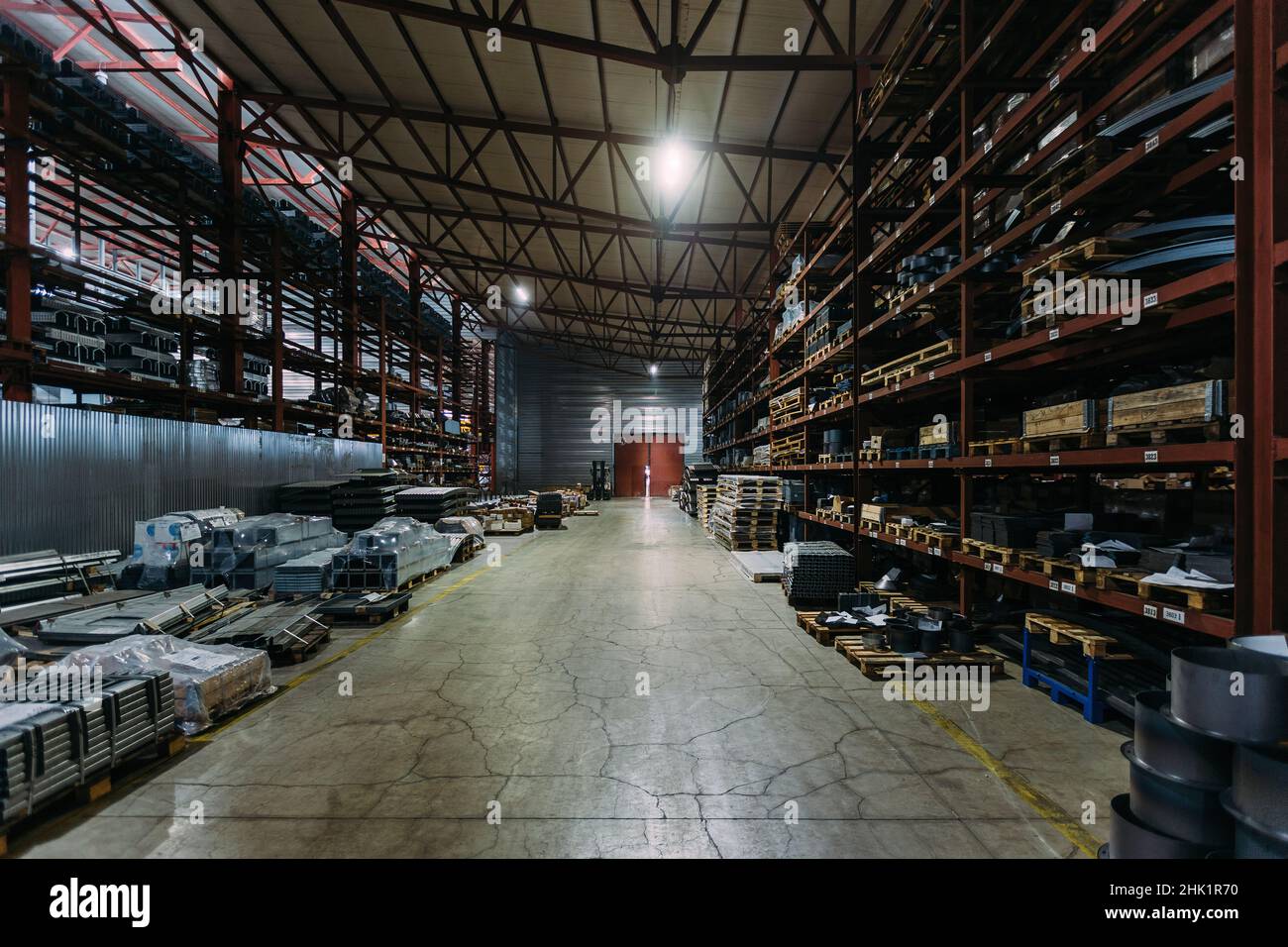 Steel construction materials and parts in the warehouse Stock Photo - Alamy