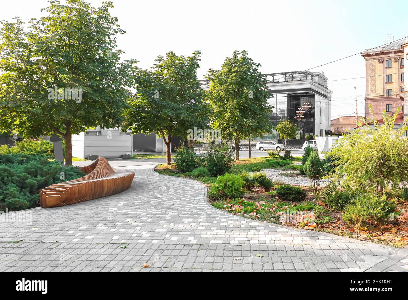 Beautiful landscape design of city park Stock Photo - Alamy