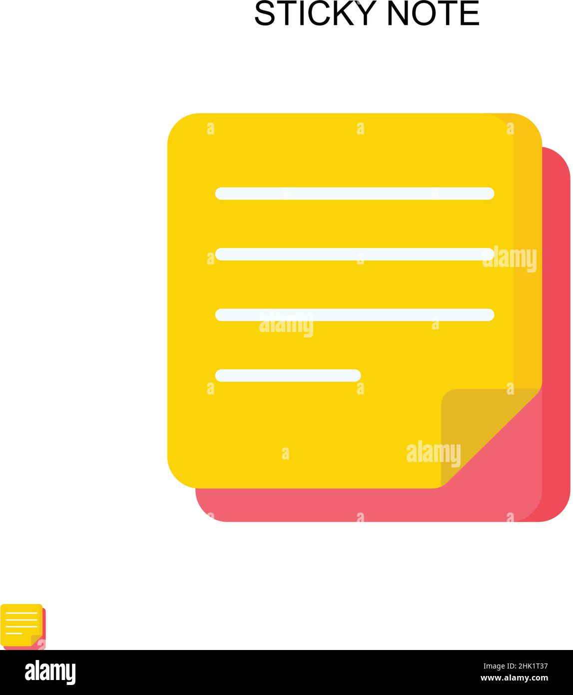Sticky note Simple vector icon. Illustration symbol design template for ...