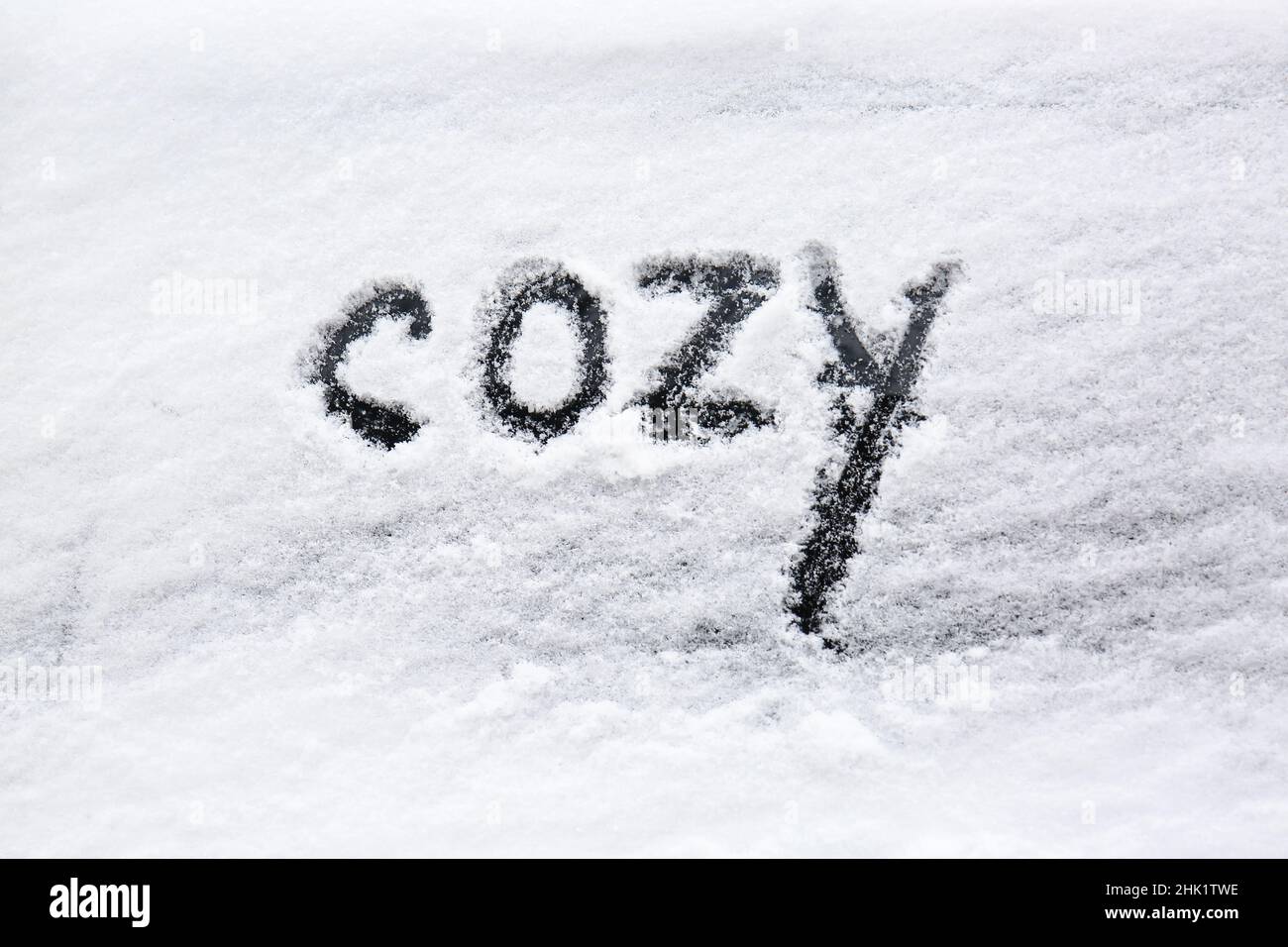 Car message snow written hi-res stock photography and images - Alamy