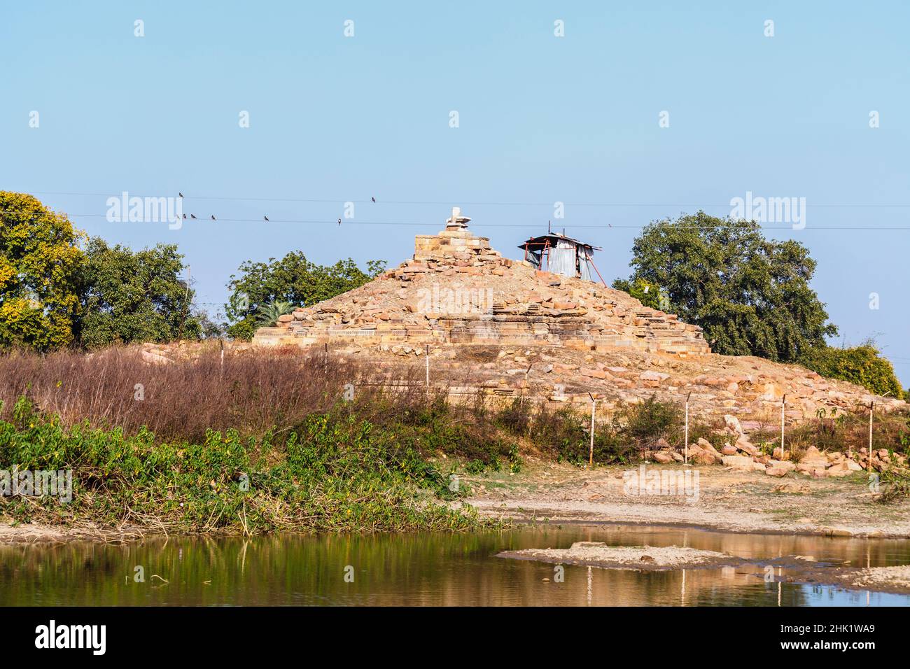 The crumbling remains of a ruined and unrestored temple in the Southern ...