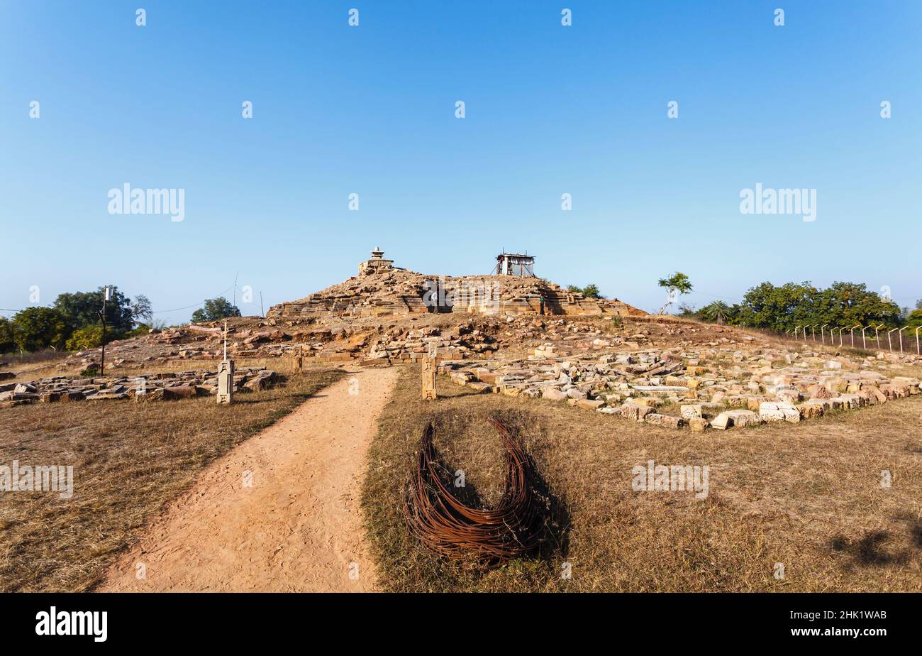 The crumbling remains of a ruined and unrestored temple in the Southern ...