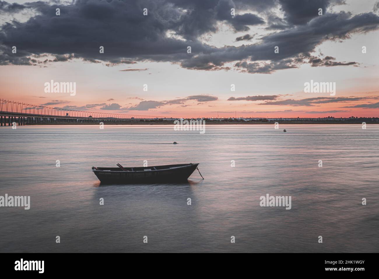 Small Boat on the banks of the Odiel river in Huelva Stock Photo - Alamy