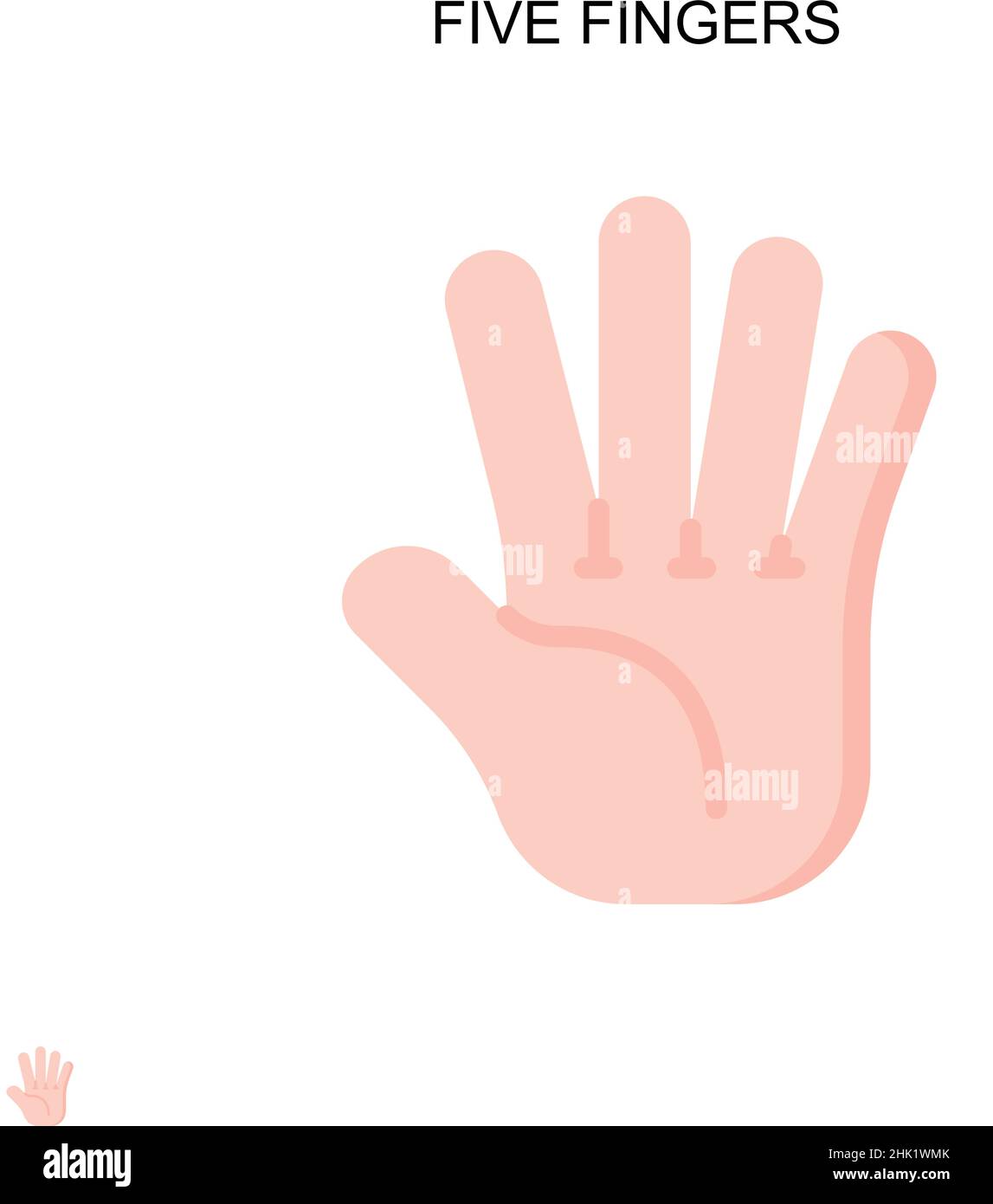 Five fingers Simple vector icon. Illustration symbol design template ...