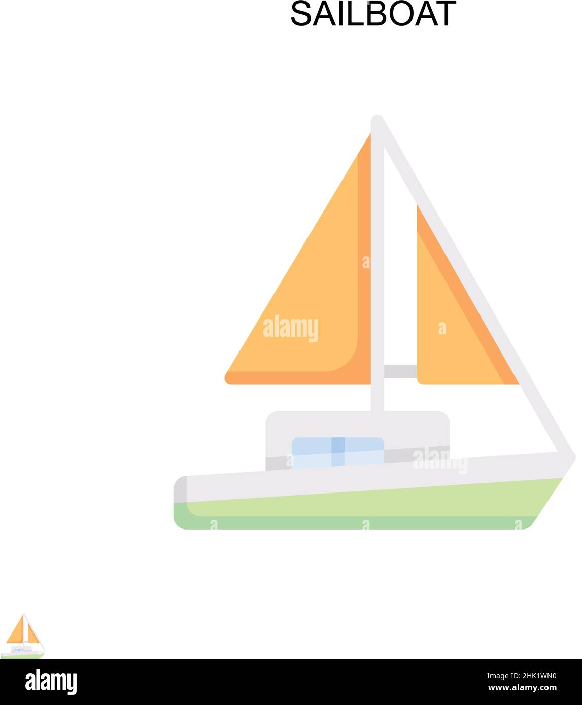 Sailboat Simple vector icon. Illustration symbol design template for ...