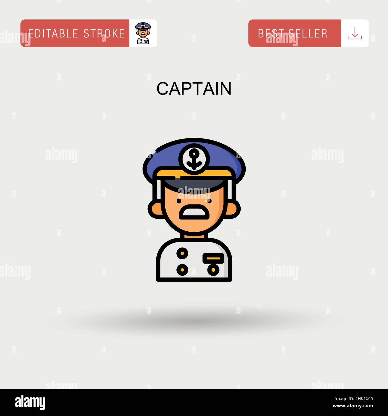 Captain Simple vector icon Stock Vector Image & Art - Alamy