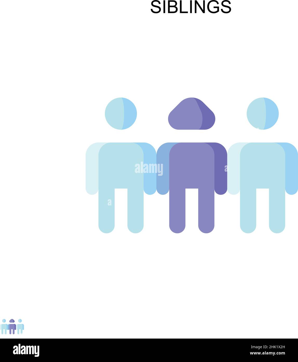 Siblings Simple vector icon. Illustration symbol design template for ...