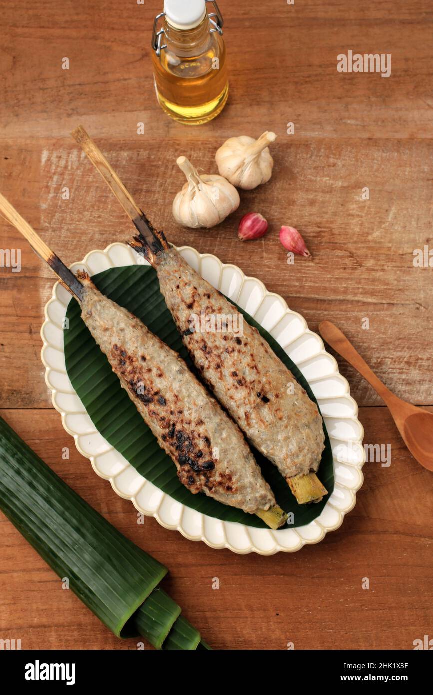 Top View Sate Bandeng: Traditional Cuisine from Banten, Indonesia. Sate ...