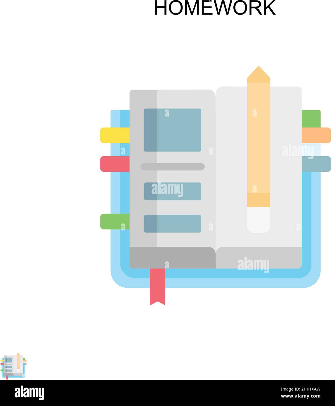 Homework Simple Vector Icon Illustration Symbol Design Template For Web Mobile Ui Element Stock