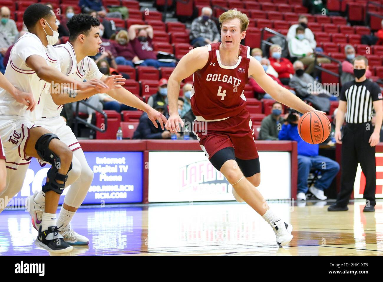 January 31, 2022: Colgate Raiders guard Ryan Moffatt (4) drives to the ...