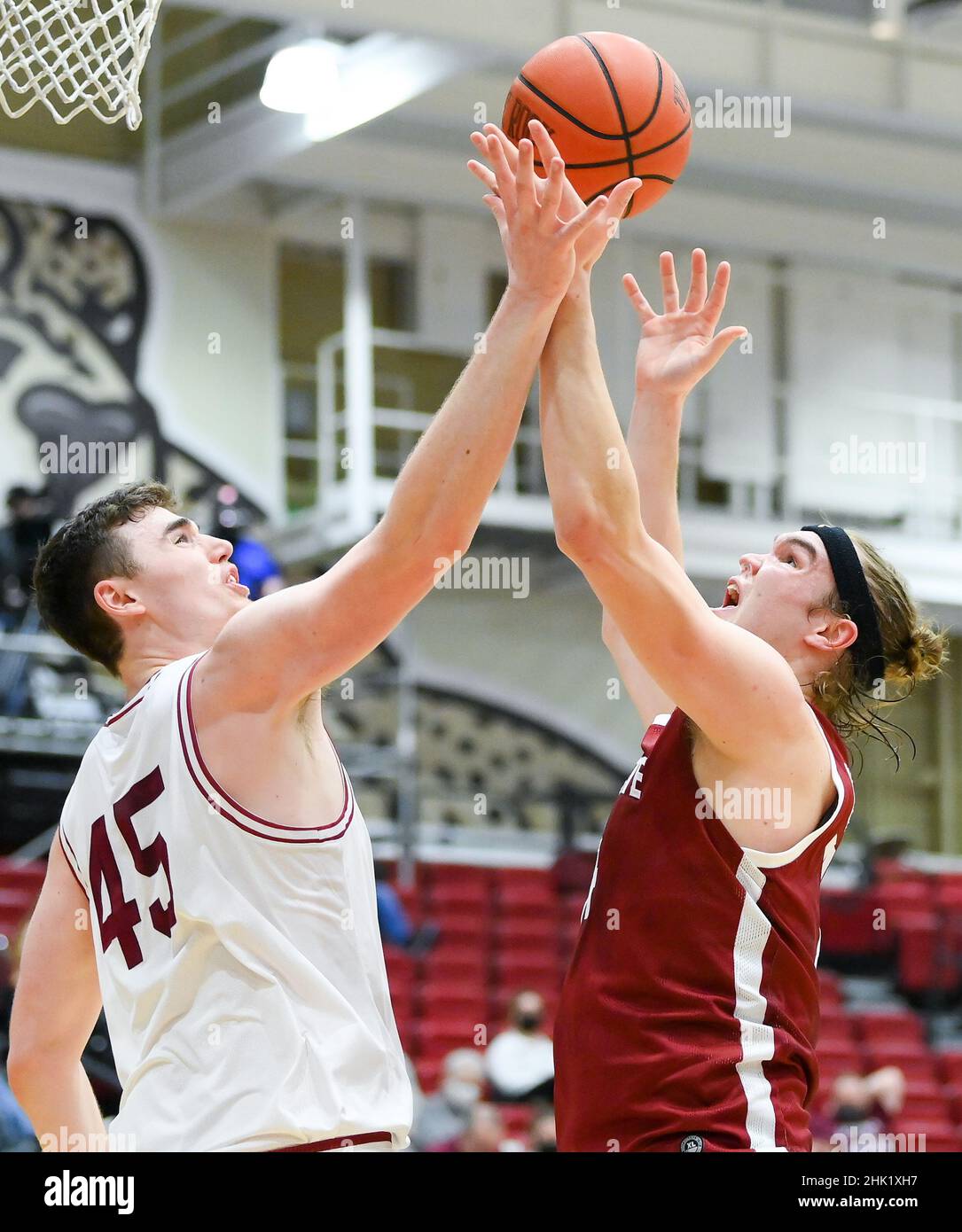 January 31, 2022: Lafayette Leopards forward Neal Quinn (45) and ...