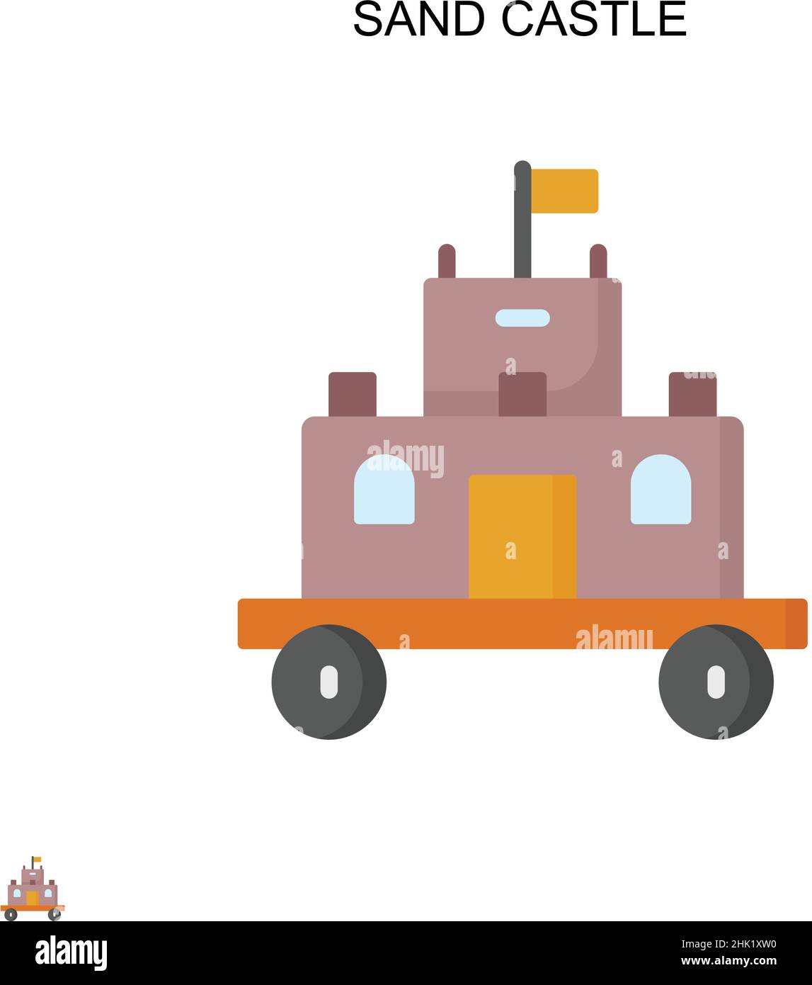 Sand castle Simple vector icon. Illustration symbol design template for ...