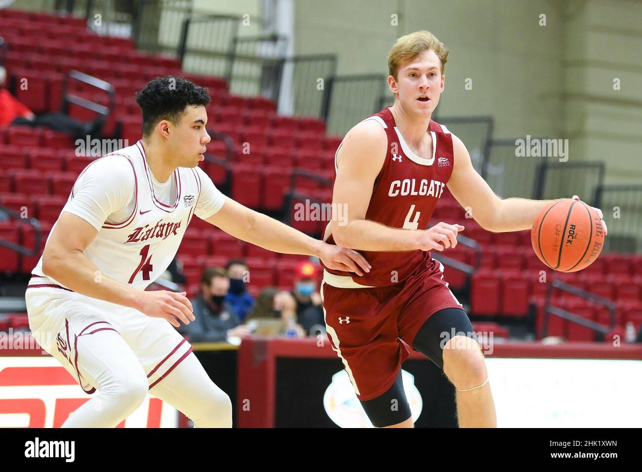 January 31, 2022: Colgate Raiders guard Ryan Moffatt (4) drives to the ...